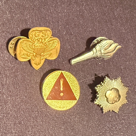 Girl Scouts of America | Other | Set Of 4 Vintage Girl Scout Pins Torch ...